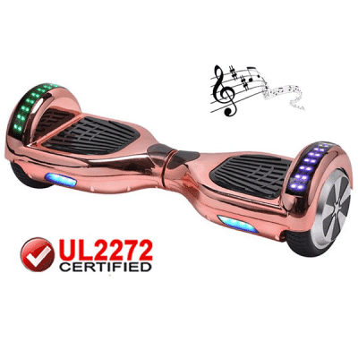 Rose Gold Chrome | New X6 Bluetooth Hoverboard - Official ®Hoverboards.com